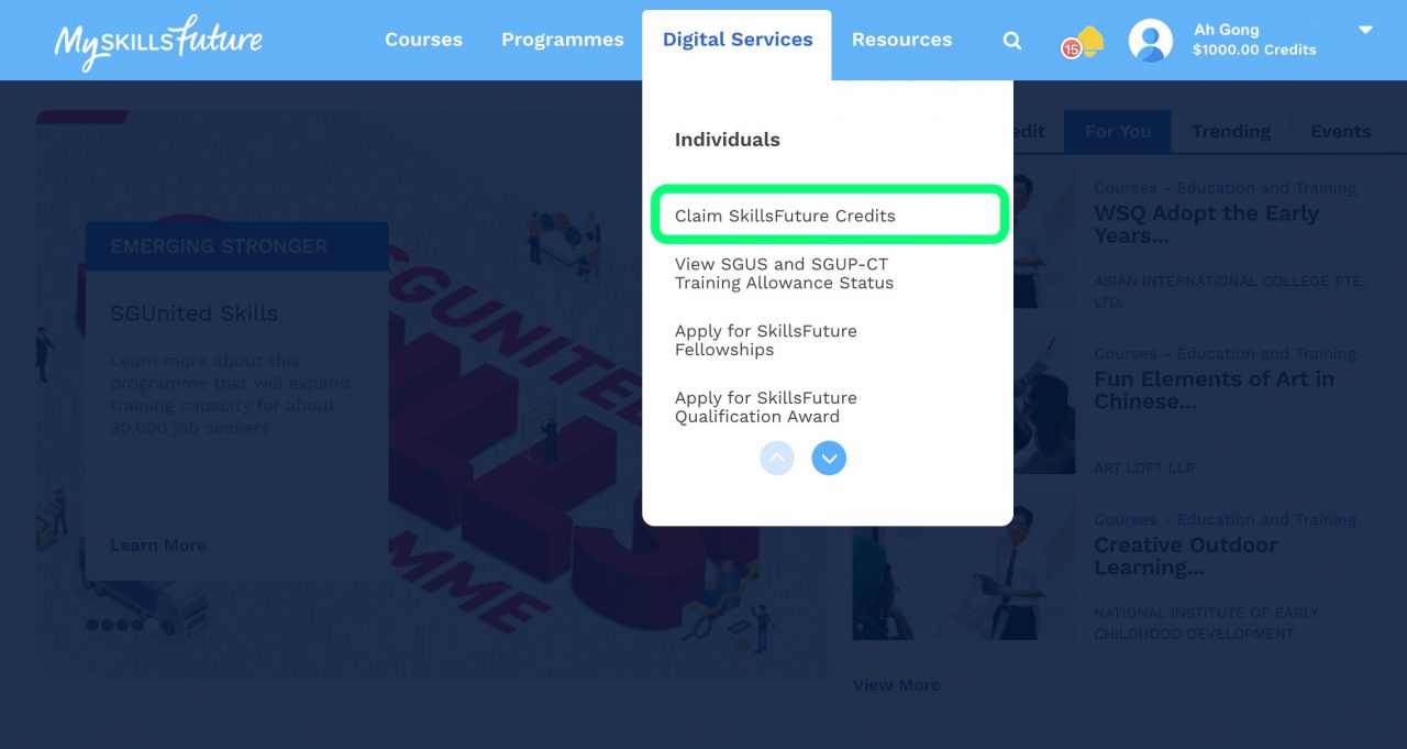 Make SkillsFuture Credit Claim | SkillsFuture FAQ